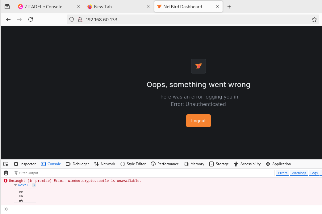 Unauthenticated Error in Self-Hosted with Zitadel quick setup - Self-Hosted - NetBird